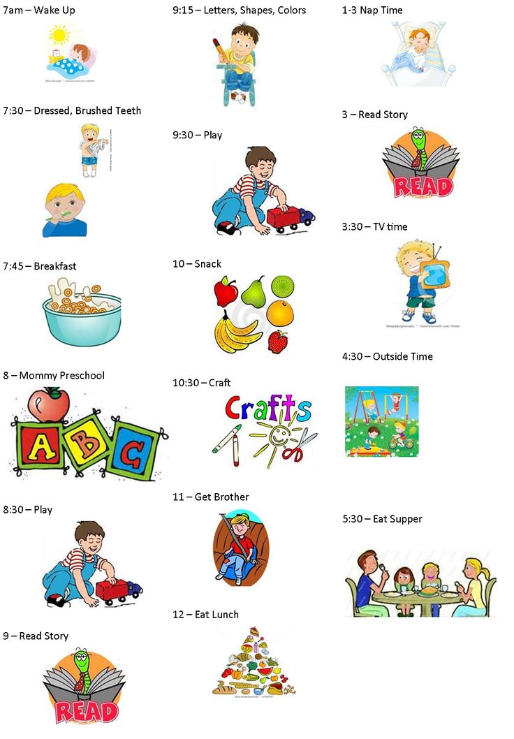 Toddler Schedule Clipart Clipground