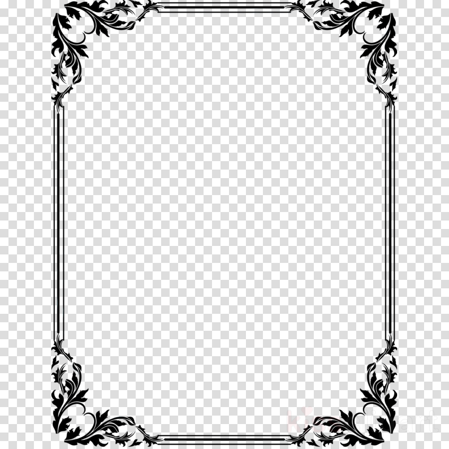 Microsoft Word Template Clip Art Black Border Frame Png File 7361016 