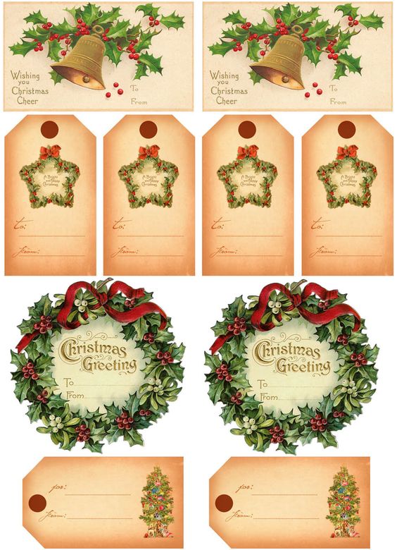 Free Clipart Vintage Christmas Tags For Bakery Gift Giving 20 Free 