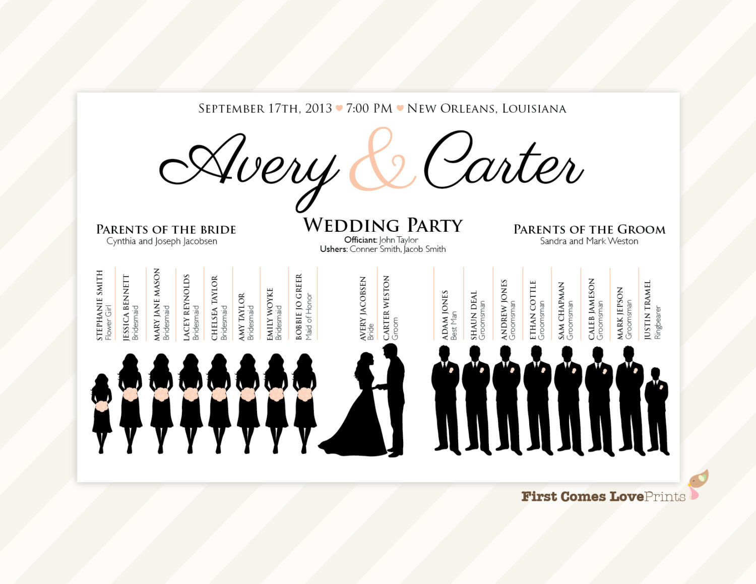 Printable Wedding Party Lineup Template Printable Word Searches Printable Wedding Party Lineup Template Printable Word Searches