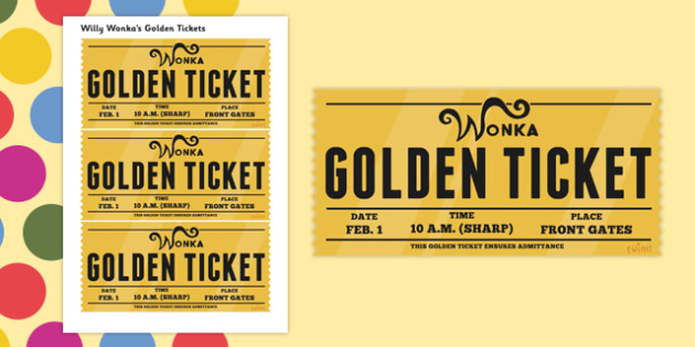 Willy Wonka Golden Ticket Drawing